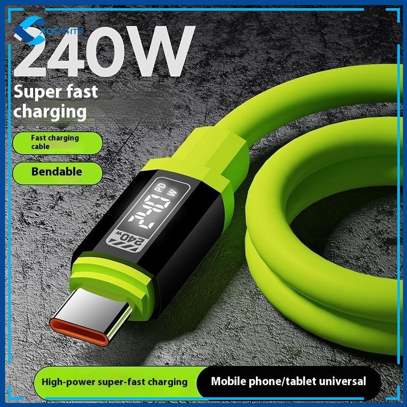 XOITR 240W Cáp sạc nhanh 1,5m USB Type-C sang Type-C có màn hình nguồn ...