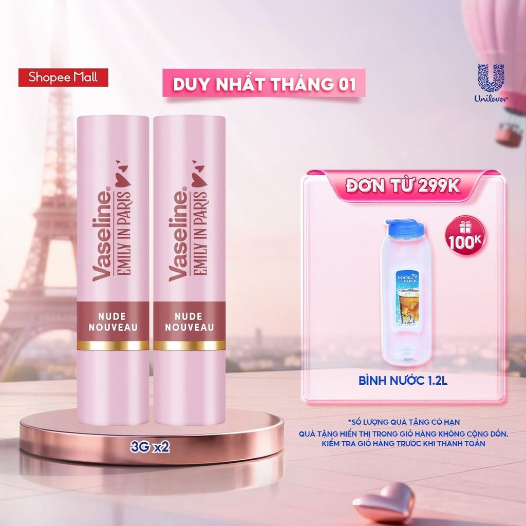[PHIÊN BẢN GIỚI HẠN] Combo 2 Son dưỡng môi Vaseline Emily In Paris Nude ...