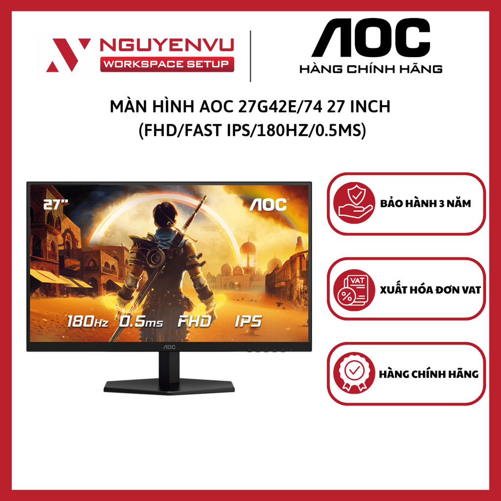Màn Hình Gaming AOC 27G42E/74 27 inch ( FHD/IPS/180Hz/0.5ms ) - Hàng ...