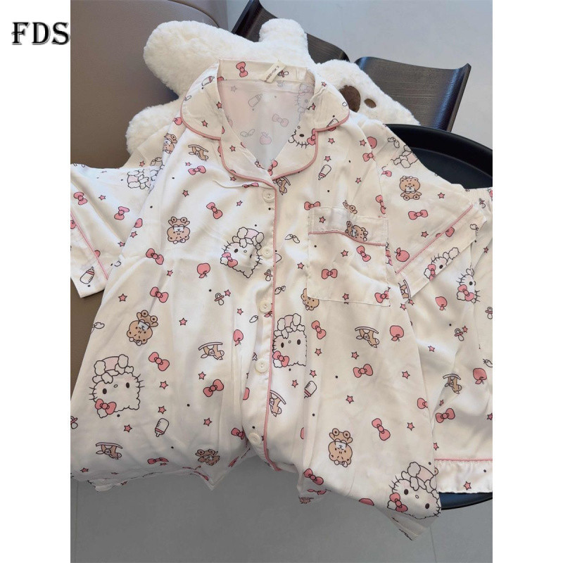 Bộ Đồ Ngủ Nữ Mùa Hè Phong Cách Hello Kitty, Quần Short Tay Ngắn, Thích ...