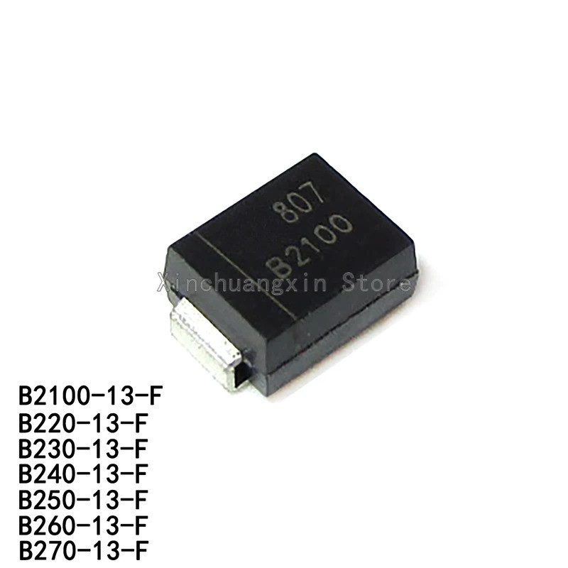 10 CÁI B220 B230 B240 B250 B260 B270 B2100-13-F SMB DO-214AA Schottky ...