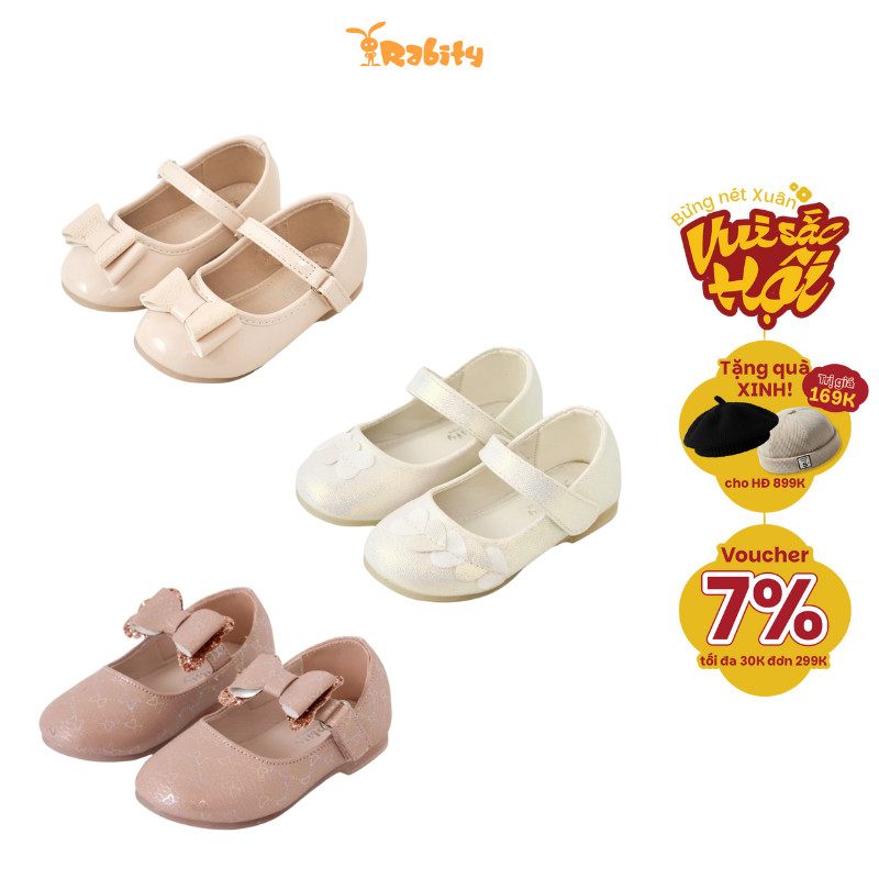 [VOUCHER 7% GIẢM 30K ĐƠN 299K]Giày búp bê Mary Jane da bóng đính nơ ...