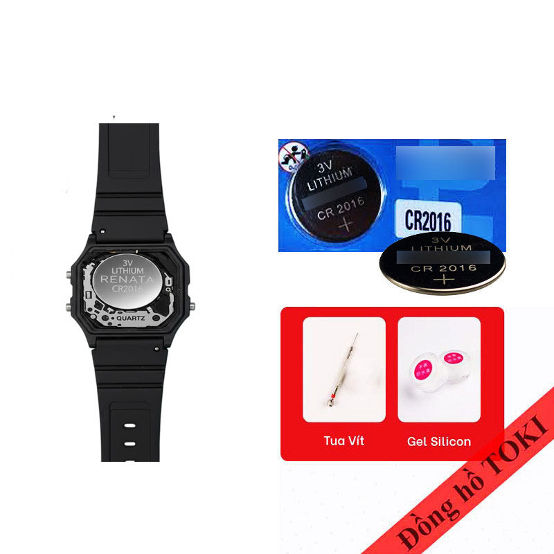 Pin CR2016 dùng cho đồng hồ điện tử tương thích casio F-91W các màu ...