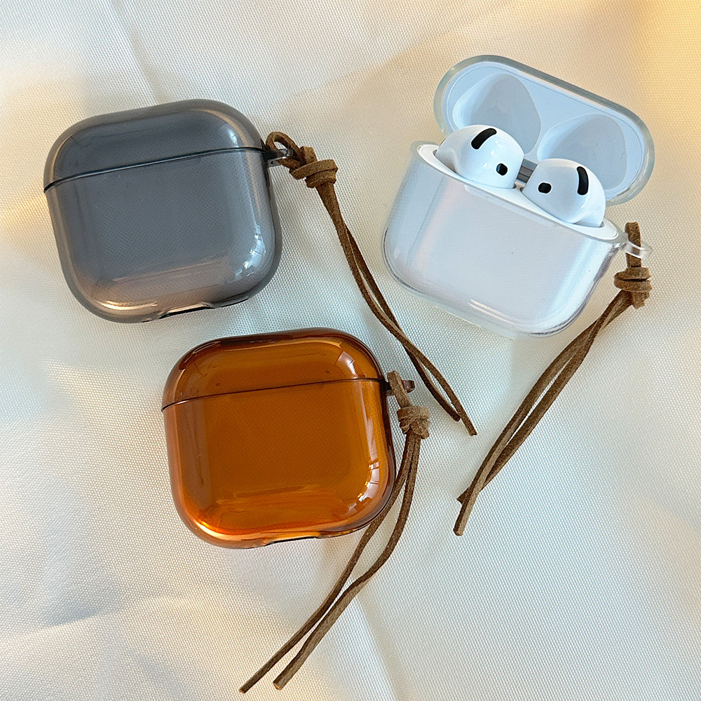 Ốp Tai Nghe Màu Trơn Tối Giản Cho AirPods 1 2 3 4 Pro3 Pro2 Pro Da Thật Chính Hãng Tua Rua Mặt ...