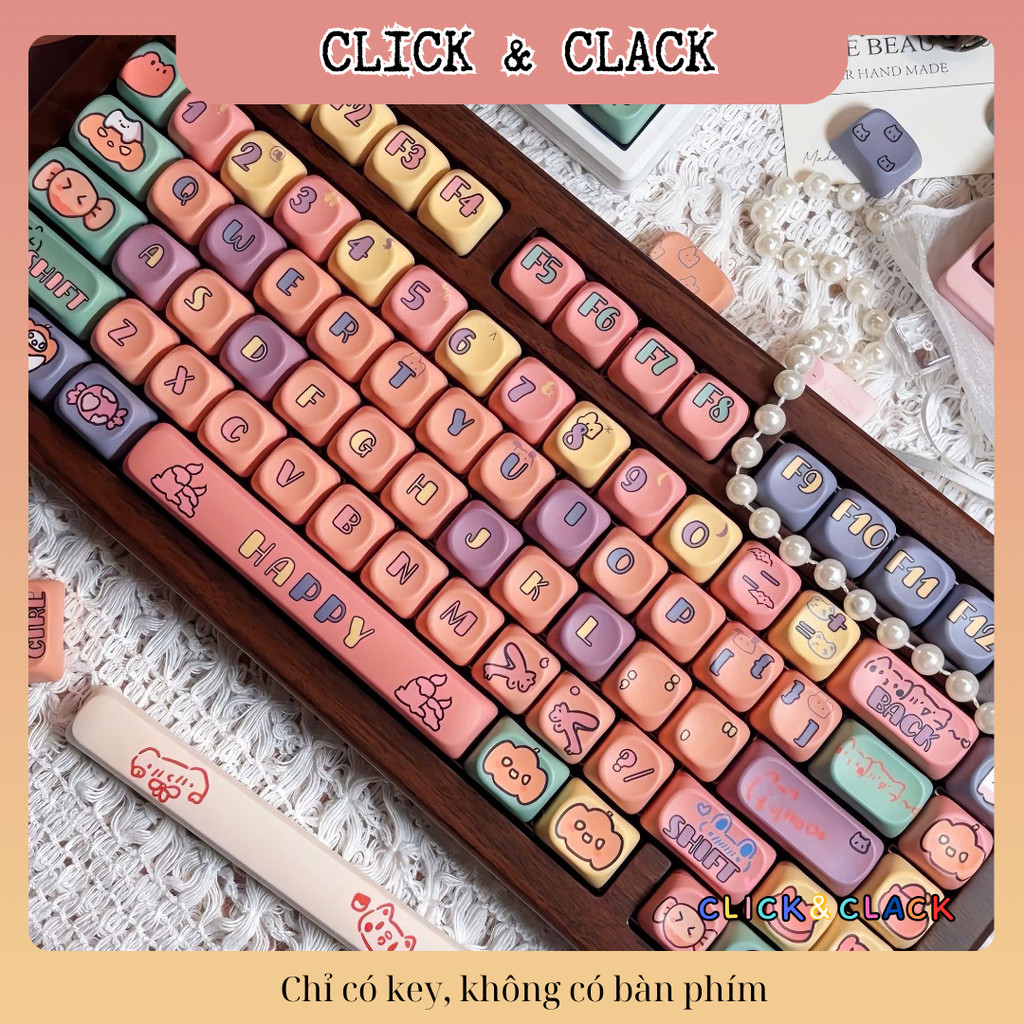 Bộ Keycap MOA Profile Dopamine Cute - Nút Bàn Phím Cơ PBT In Nhiệt 5 ...