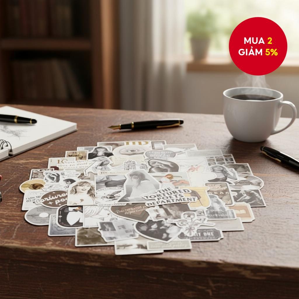 100/50PCS Hình dán chống nước album Taylor Swift TTPD cho mũ bảo hiểm ...