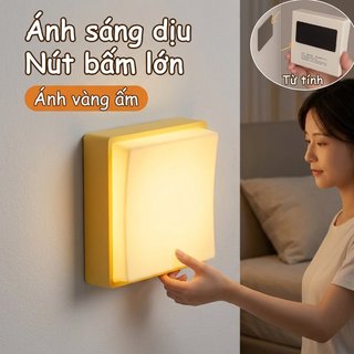 Đèn LED ngủ ánh sáng ấm bảo vệ mắt điều sáng vô cấp ghi nhớ sáng pin ...