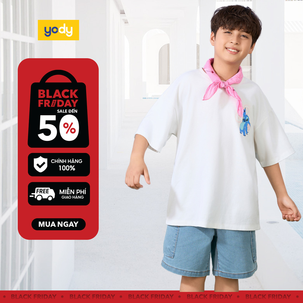 🎄 SALE 🎄 Áo thun trẻ em 8-13 tuổi YODY vải cotton mặc thoáng mát, thoải ...