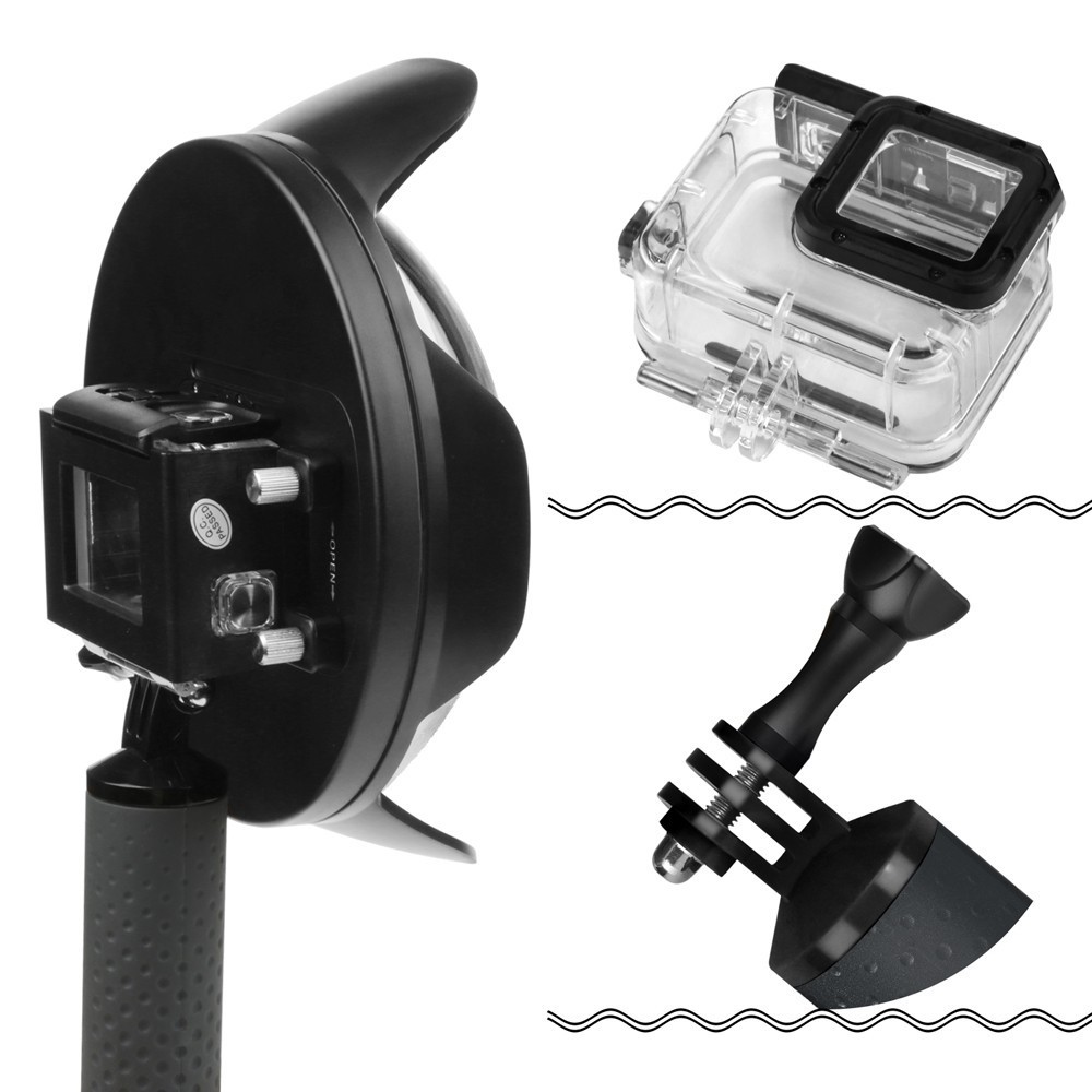 GIÀY 6 "Dome Port sen Hood cho Gopro Hero 5 Camera màu đen có phao ...