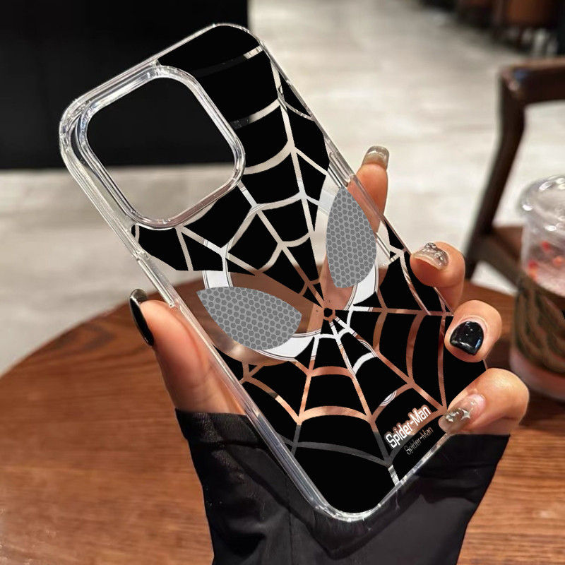 ốp iPhone 11 12 13 14 15 16 17 Pro Max Wireless magnetic Spider-Man Web ...