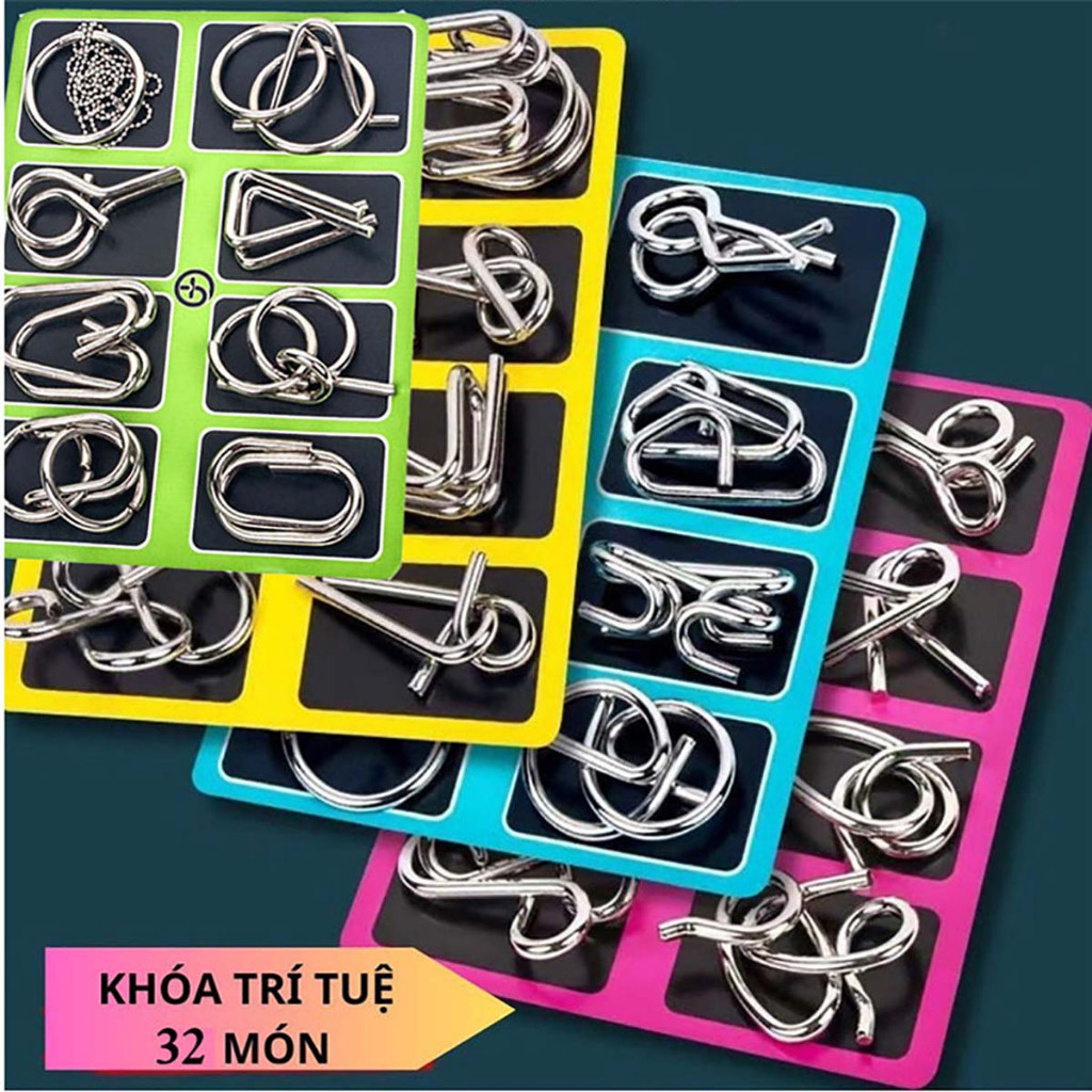 Bộ đồ chơi giải móc khóa thông minh tháo sắt Iron Puzzle thử thách trí ...