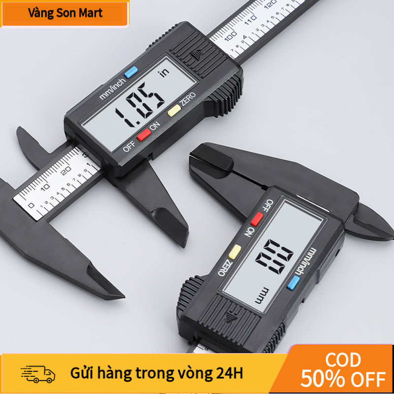 【Son】Thước đo điện tử 150mm LCD, chất liệu sợi carbon, đo chính xác ...