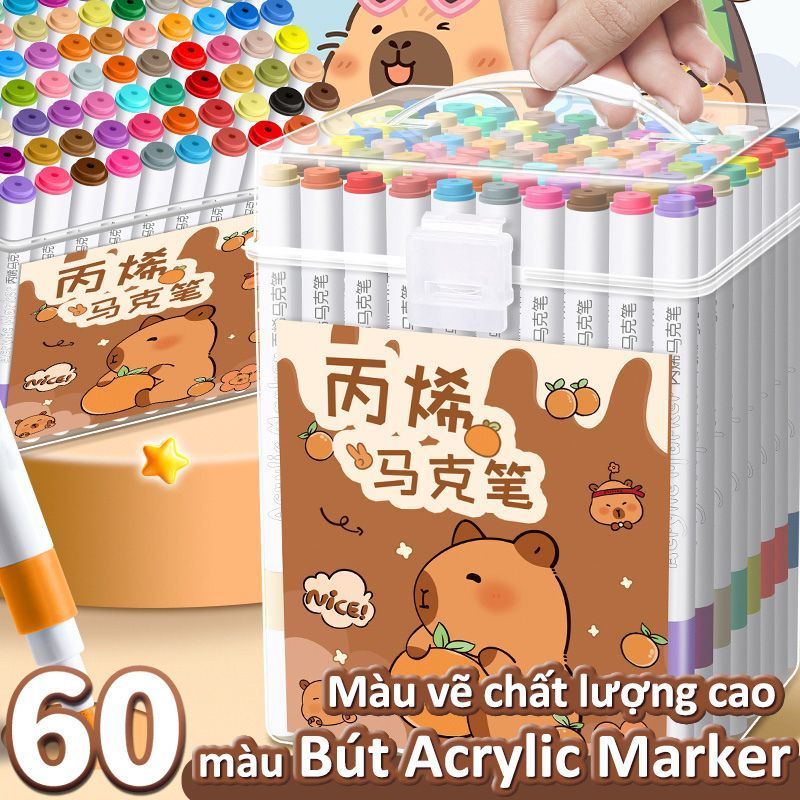 Bộ Màu Acrylic Marker Capybara 12/24/36/48/60 Màu – Hoạ Cụ Tô Màu Đa ...