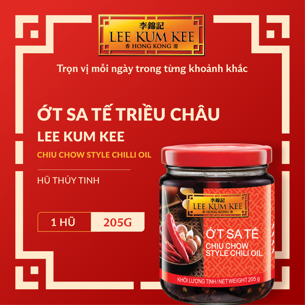 Ớt sa tế Triều Châu LEE KUM KEE Chiu Chow Style Chilli Oil hũ thủy tinh ...