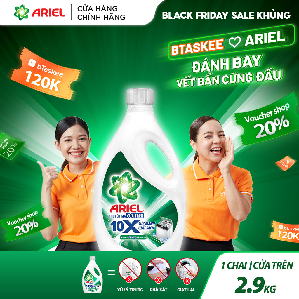 Chai nước giặt Ariel Gel ARIEL 10X Sức Mạnh Giặt Sạch Hương Downy Nắng Sớm Chuyên Gia cửa trên 2 ...