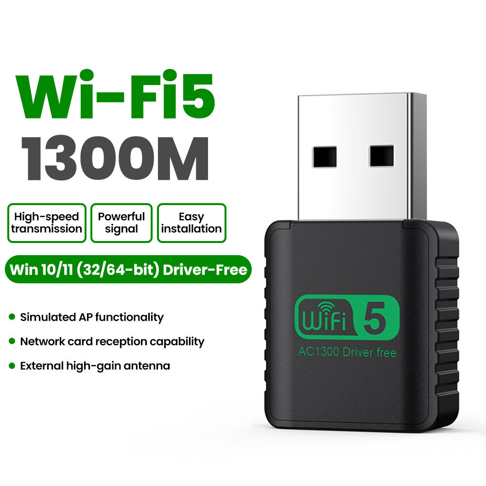 WiFi 5 1300M Bluetooth 5.4 Bộ chuyển đổi USB WiFi Card mạng không dây 2 ...