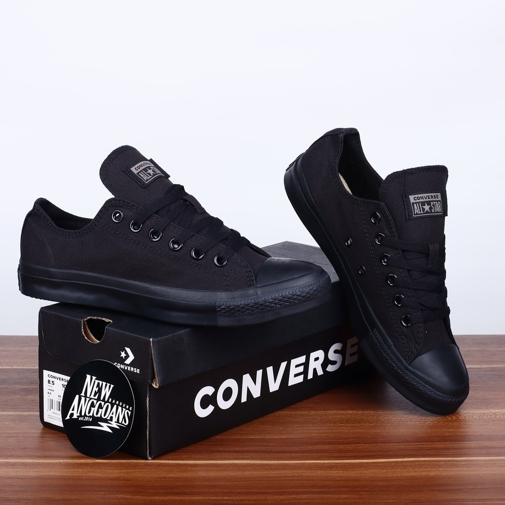 Converse Chuck Taylor All Star classic All Black plain low Ox | Shopee ...
