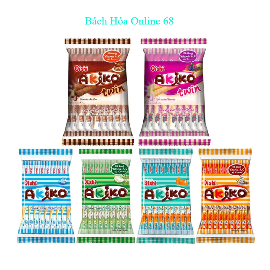 Gói Akiko Oishi Snack Que Bổ Xung Vitamin A, C và Canxi 140g ( 7g x 20 ...