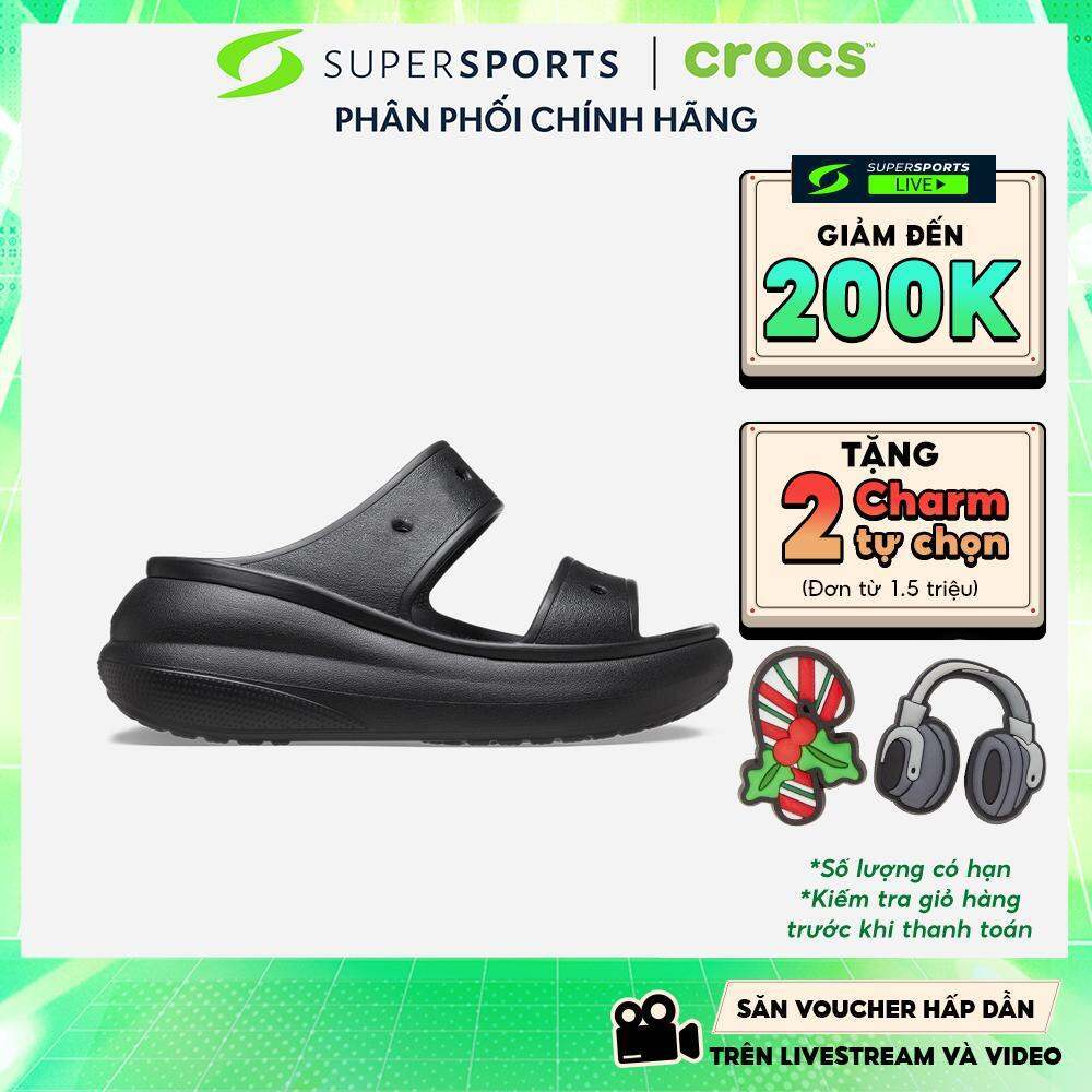 Dép Quai Ngang Unisex Crocs Classic Crush - Đen - 207670-001 ADS03 ...