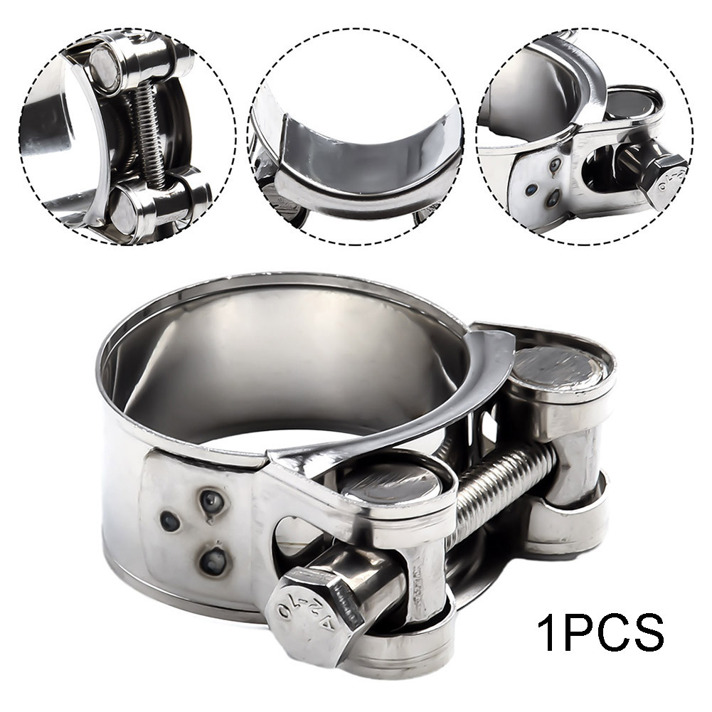 1*Stainless Steel Heavy Duty T-Bolt Exhaust Clamp 1*/ Hose Clamp Pipe ...