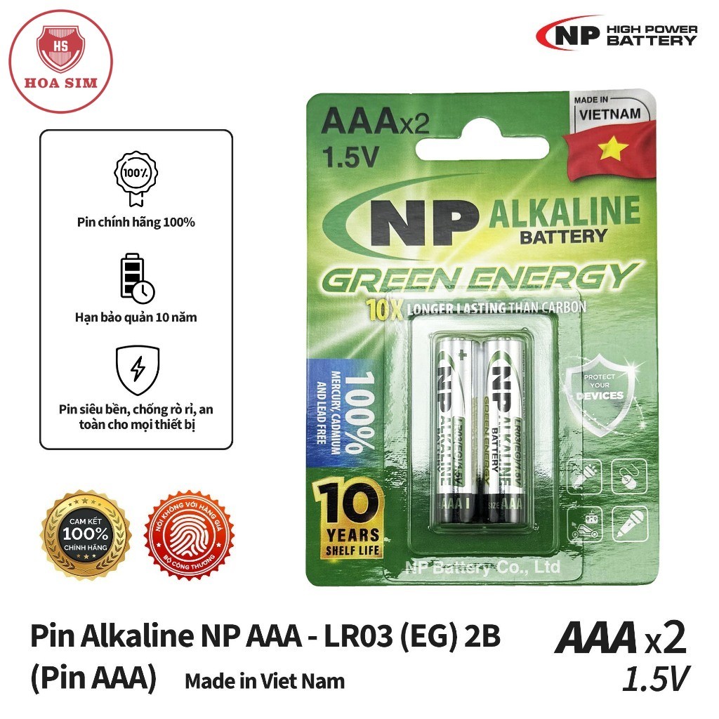 Pin tiểu nhỏ AAA (3A) Alkaline NP National Power Alkaline AAA(LR03 ...