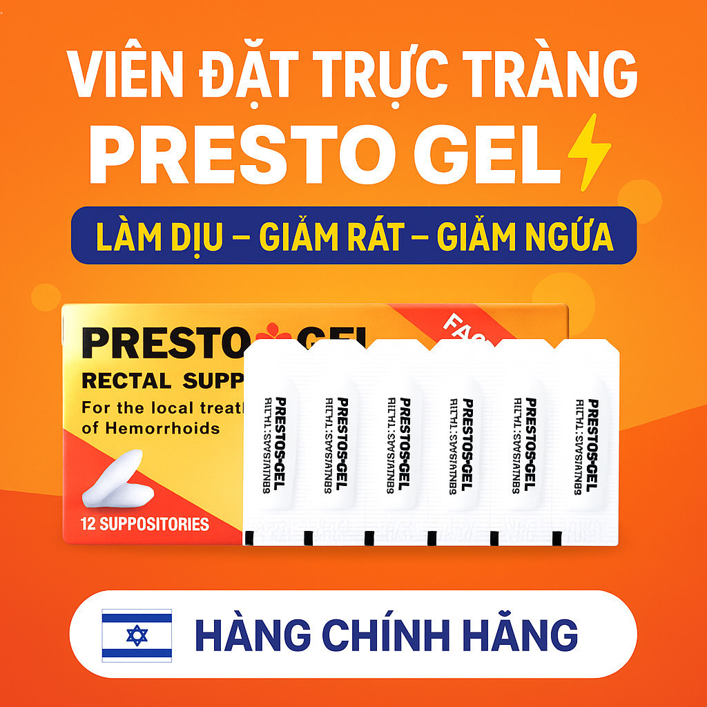 Viên Trĩ Cấp, Nứt Kẽ Hậu Môn Presto Gel, Viên Đặt Hỗ Trợ Giảm Khó Chịu ...