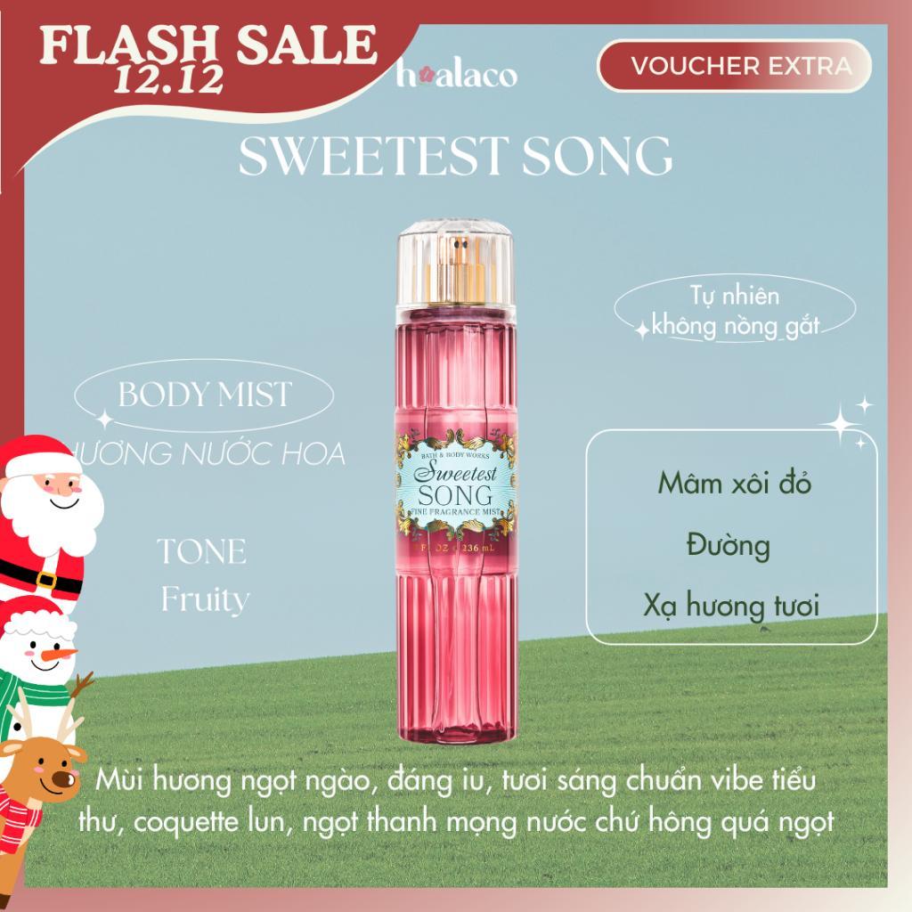 Body mist SWEETEST SONG - Xịt thơm toàn thân Bath & Body Works | Shopee ...