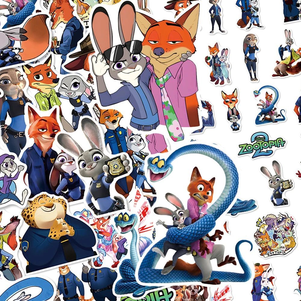 Bộ 50/100/200 sticker Zootopia 2 Disney, hình dán hoạt hình dễ thương ...