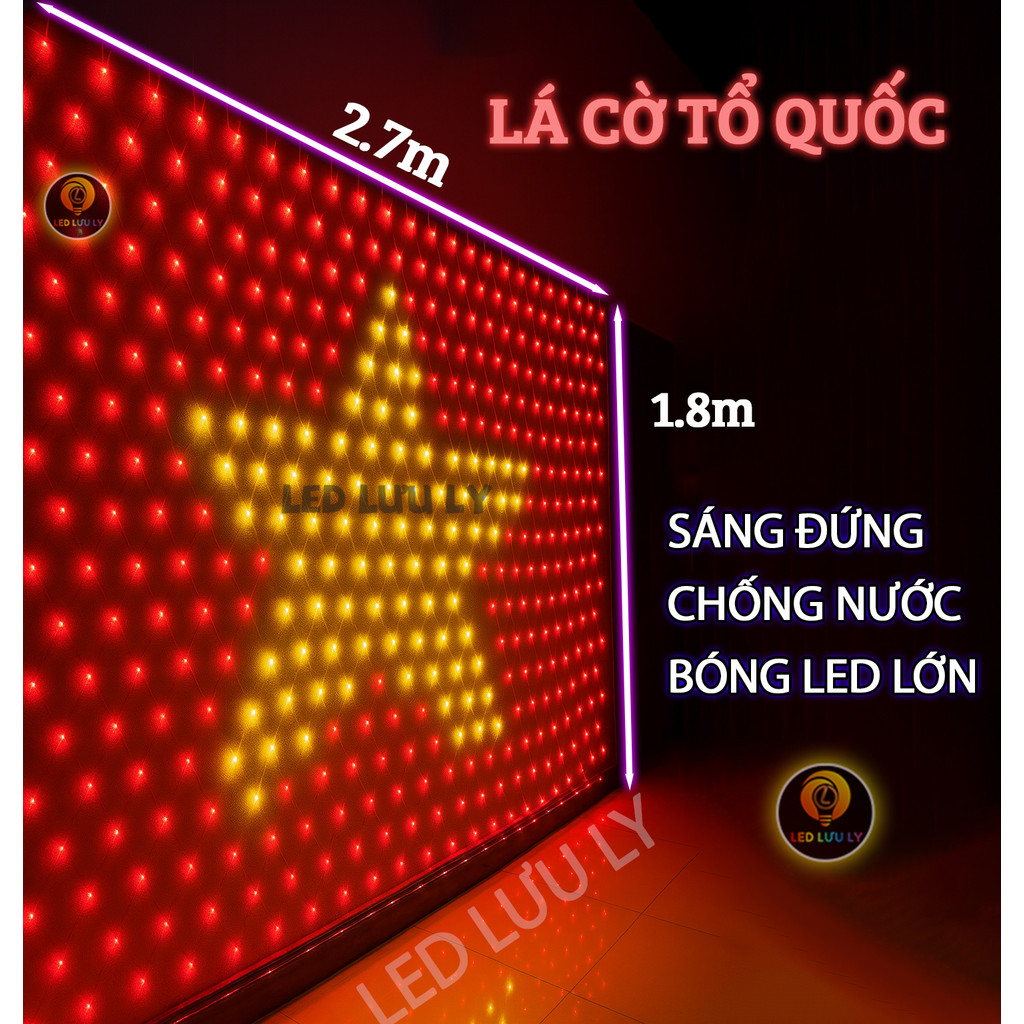 [Hỏa Tốc HCM] Led Lá Cờ Việt Nam Rộng 2,7Mét Cao 1,8 Mét, Đèn Cờ Tổ ...
