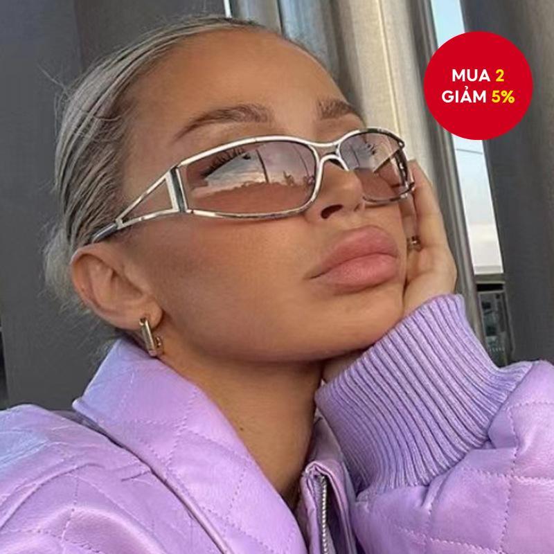 Y2k Kính Mát oversized Tròng Màu gradient Dành Cho Nam Nữ | Shopee Việt Nam