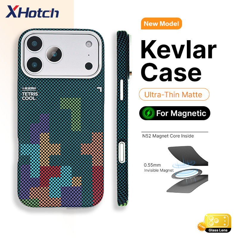 XHotch Kevlar Kết Cấu Sợi Carbon Từ Tính Ốp Lưng Điện Thoại iPhone 17 ...