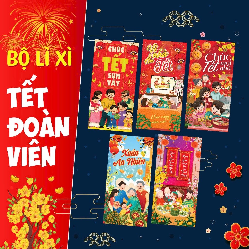 Bao Lì Xì TẾT ĐOÀN VIÊN 2026 - Set 50/100/200 Chiếc Giấy C150 | Shopee ...