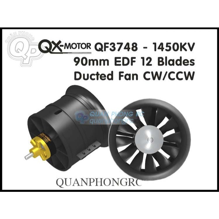 QX-MOTOR Ducted Fan 90mm 12 Blades Dành cho máy bay điều khiển QF3748 ...
