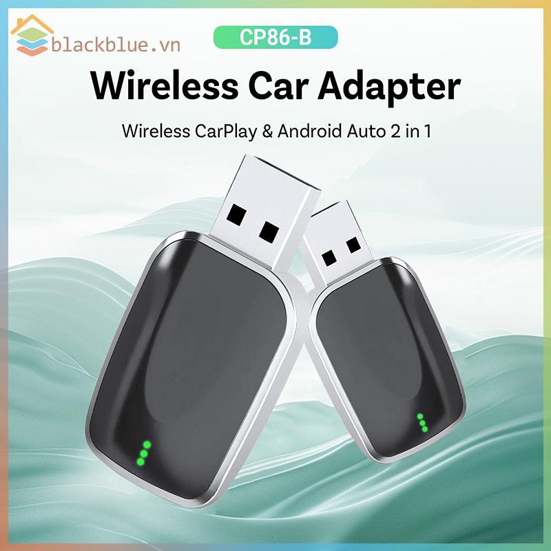 BBLUE 2in1 Wireless CarPlay Android Auto Adapter AI Mini Box Plug ...