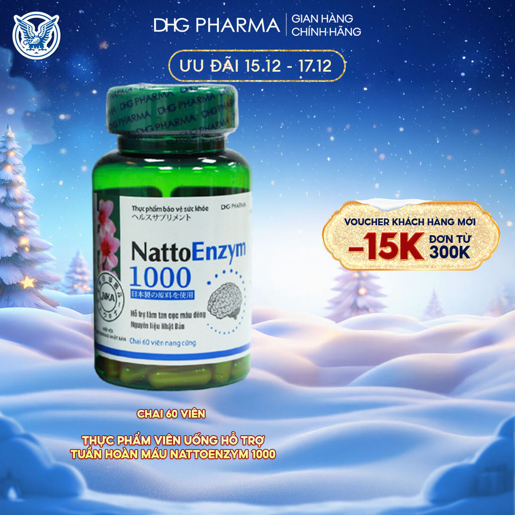 TPCN NattoEnzym 1000 Hỗ trợ giảm nguy cơ hình thành huyết khối, giảm ...