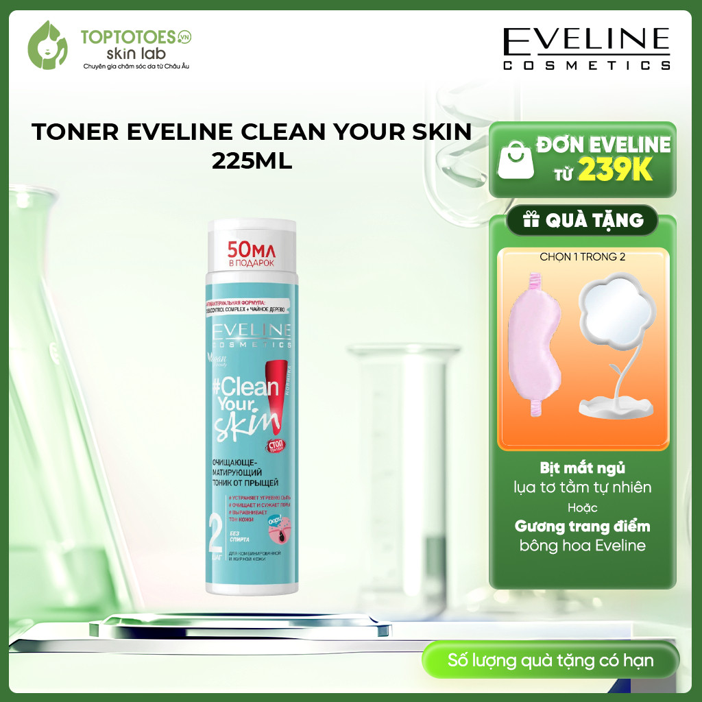 [HÀNG NHẬP KHẨU] Toner Eveline Tea Tree Botanic Expert làm sạch sâu ...