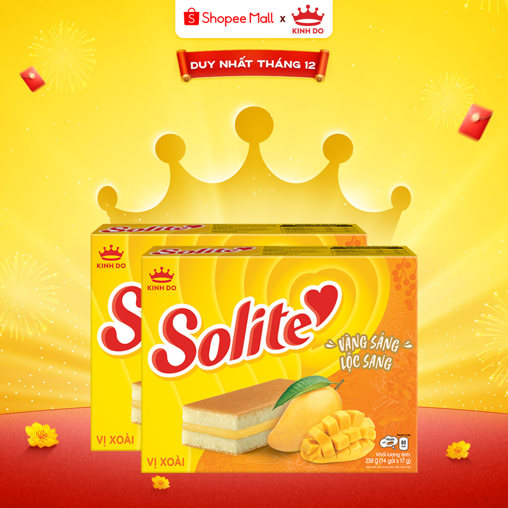 [VC 15%] Hộp Bánh Solite Tết 2026 Tầng Vị Xoài 238g (Combo 2) | Shopee ...