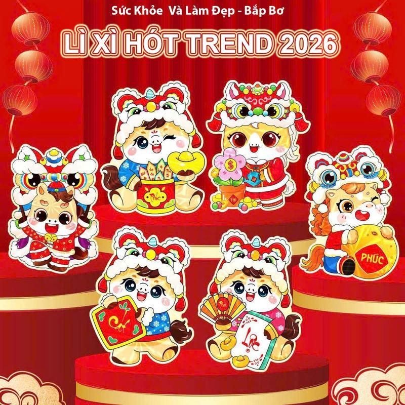 COMBO 50 - 100 Bao Lì Xì Chibi Siêu Cute Dễ Thương Bính Ngọ 2026, Hoạ ...