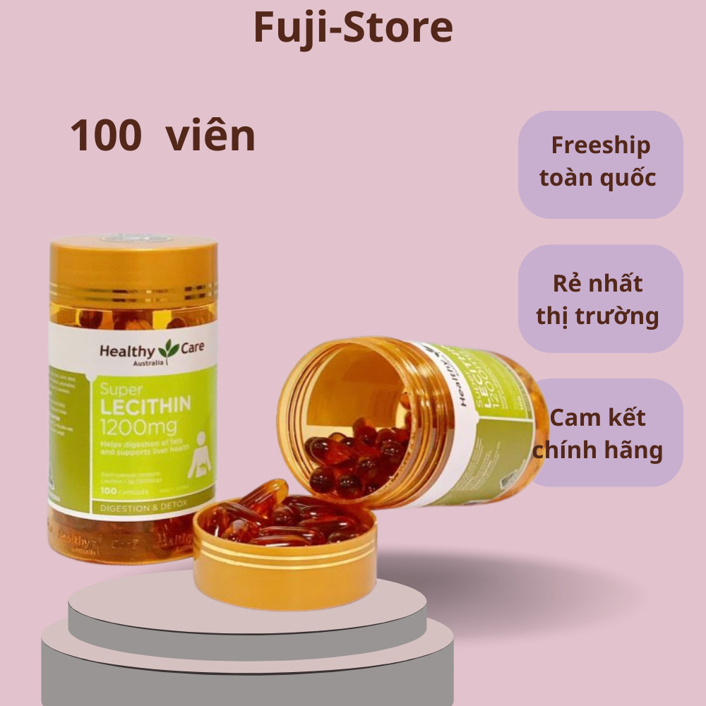 (date 2028) Viên uống mầm đậu nành Healthy Care Super Lecithin 100 viên ...