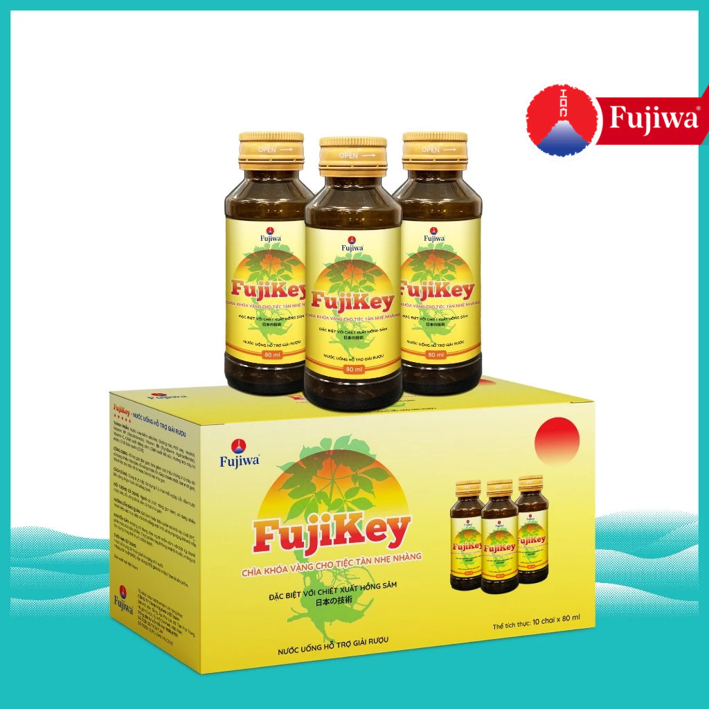 Hộp 10 Chai Nước Giải Rượu Fujikey Chai 80ml Fujiwa - Chống Đau Đầu ...