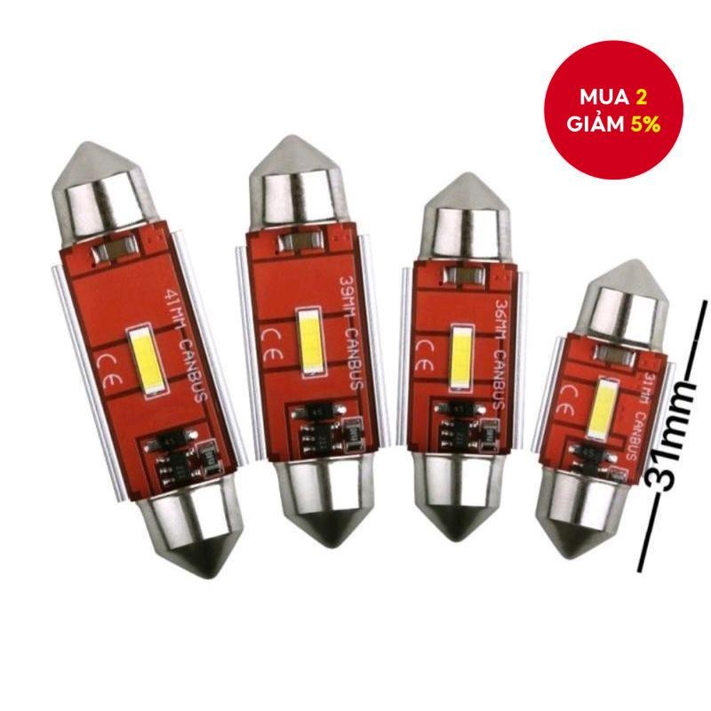 1 cái đèn dây 31mm sử dụng chip LED CSP 1860 màu trắng 8000K. | Shopee ...