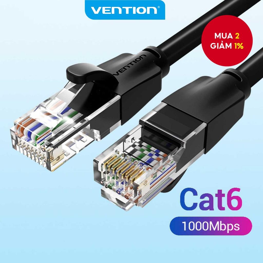 Cáp Ethernet Vention CAT6 30M 15M UTP RJ45 Bộ chuyển đổi mạng Gigabit cho Laptop PC TVBox ...