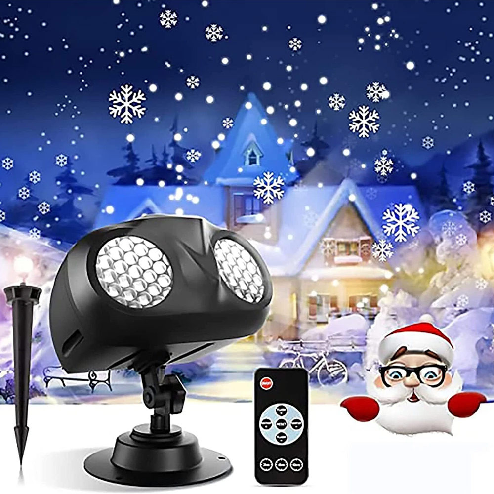 Christmas Snowflake Light Projector Snow Outdoor Indoor Remote Control ...