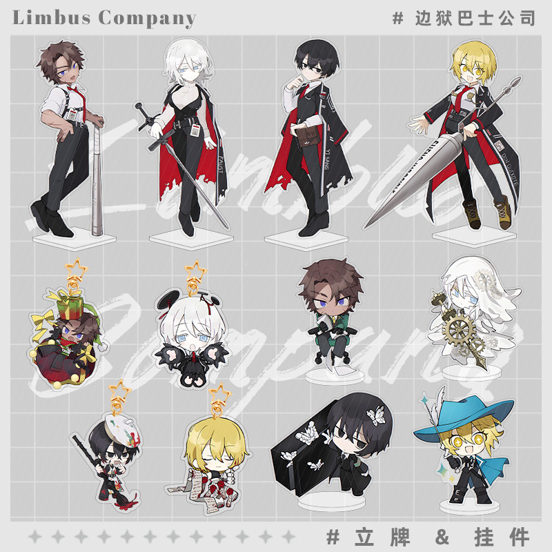 Limbus Company Anime Keychain Women Acrylic Stand Key Chain Man Key ...