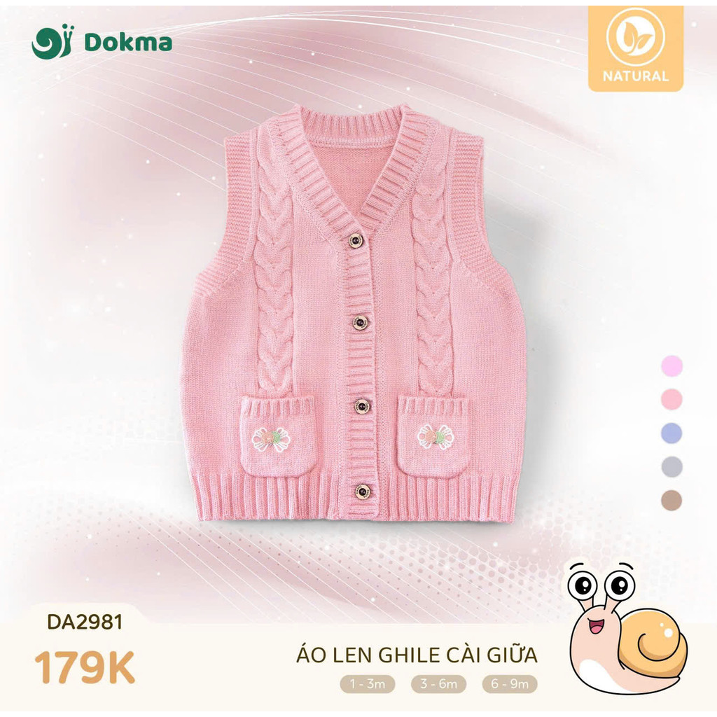 Áo len ghile cài giữa Dokma DA2981 ( NB-6M) chất len tự nhiên | Shopee ...