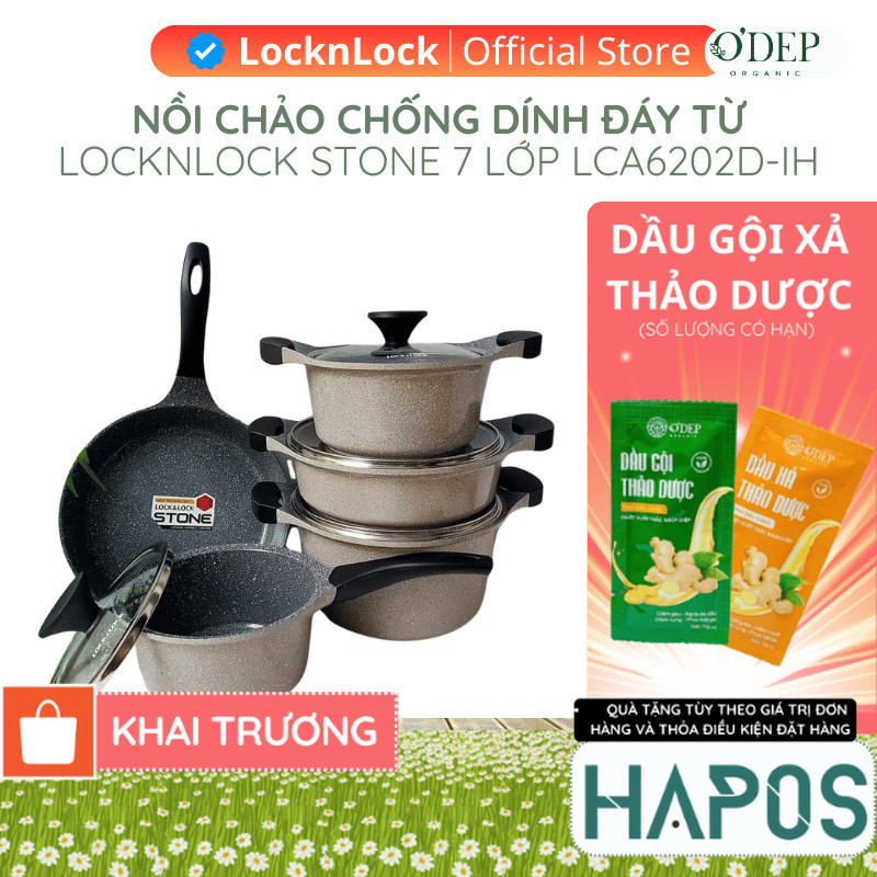 Nồi chảo chống dính đáy từ LocknLock dòng Stone 7 lớp LCA6202D-IH ...