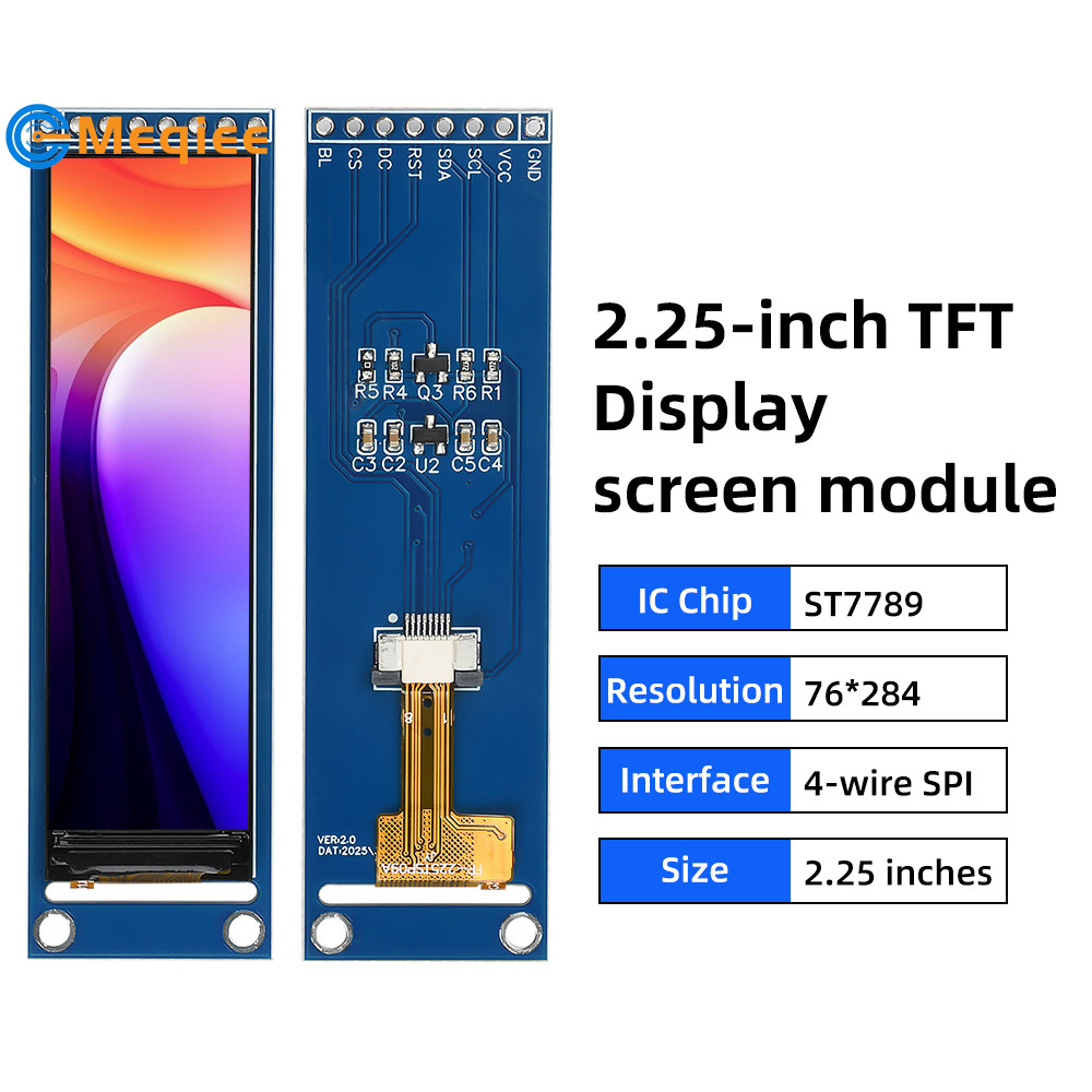 Mô-đun màn hình LCD TFT 2,25 Inch ST7789 Màn hình nhỏ 76 * 284 Mô-đun ...