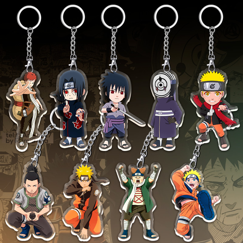 12cm NARUTO Student Backpack Pendant Fun Car Key Hanger Acrylic Itachi ...