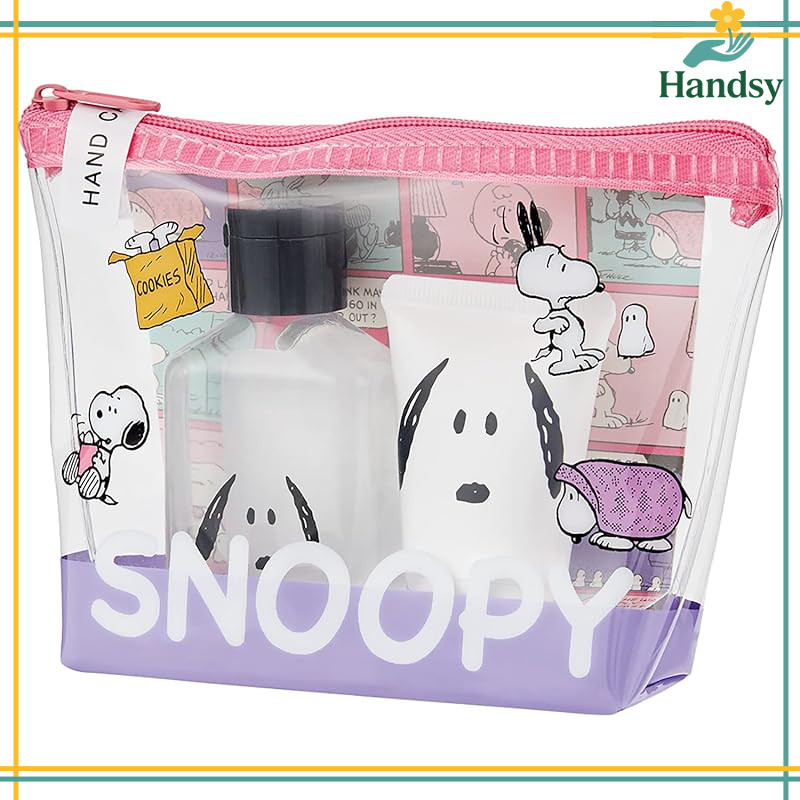 PEANUTS Snoopy Gift Set with Clear Pouch - Peach Scent (Hand Cream ...