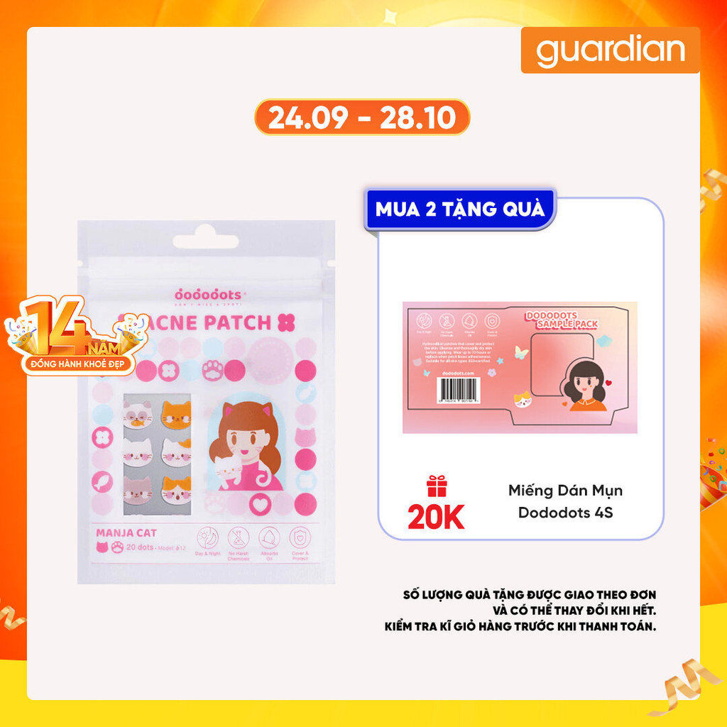 Miếng Dán Mụn Dododots Acne Patch Manja Cat 20 Miếng | Shopee Việt Nam
